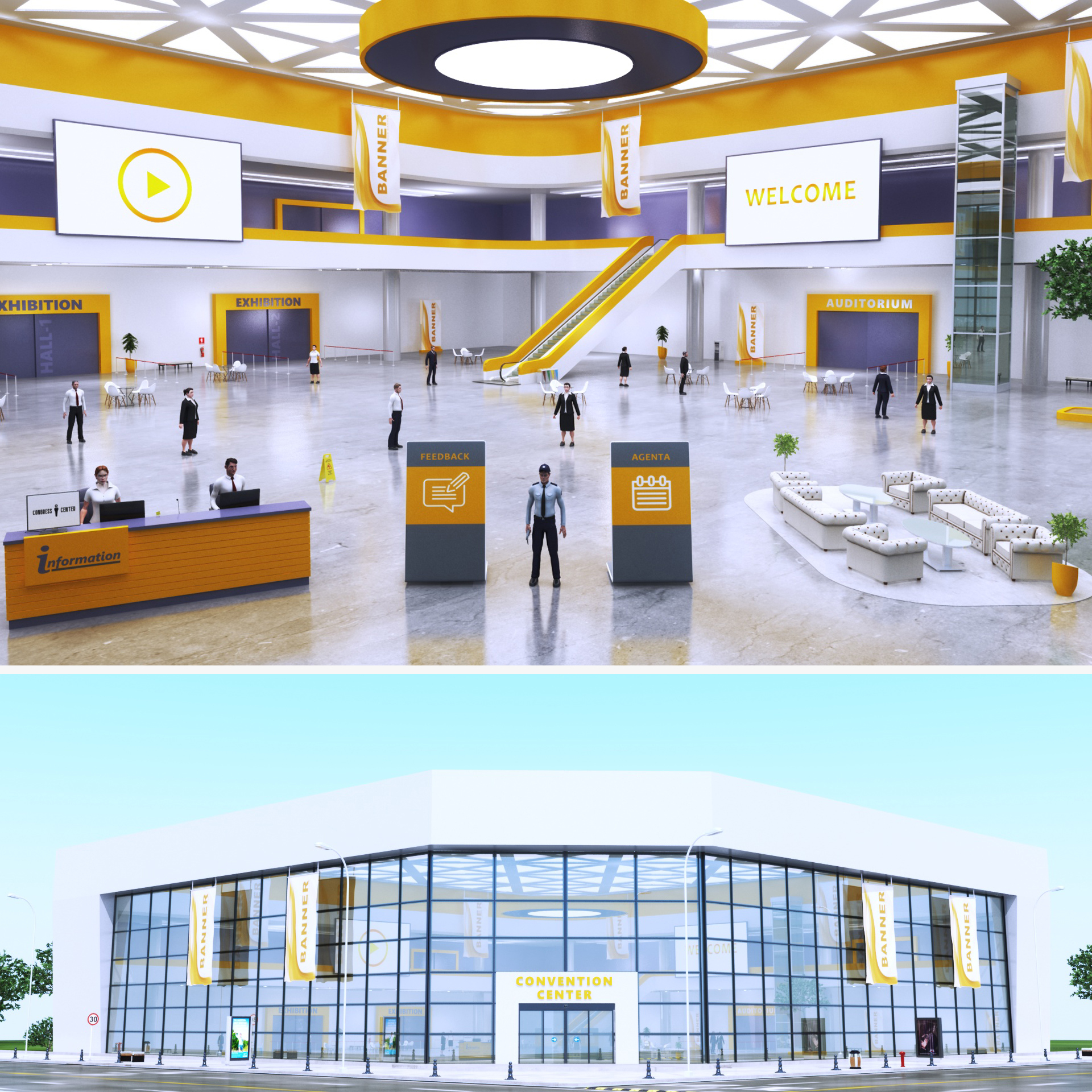 Congress centre 3D model - TurboSquid 1704782