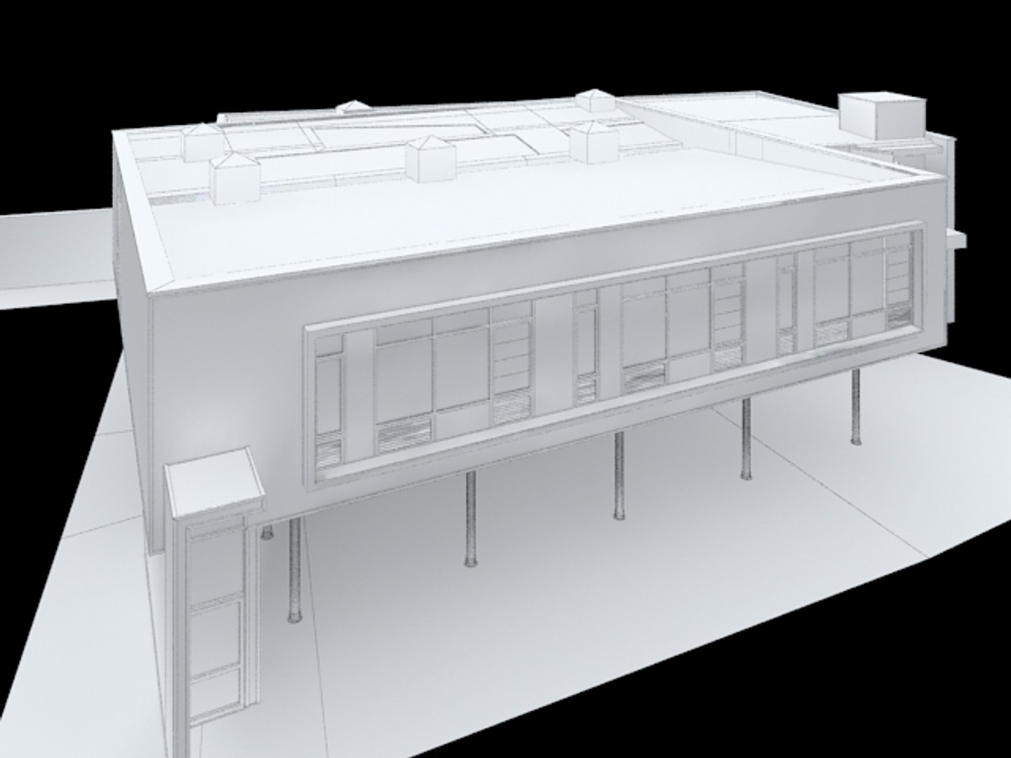 3d Uk School Building Model