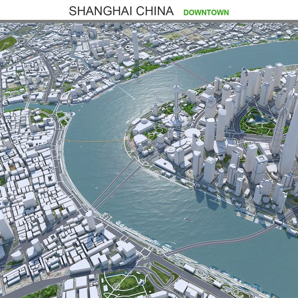 3D Shanghai Downtown China - TurboSquid 1989780