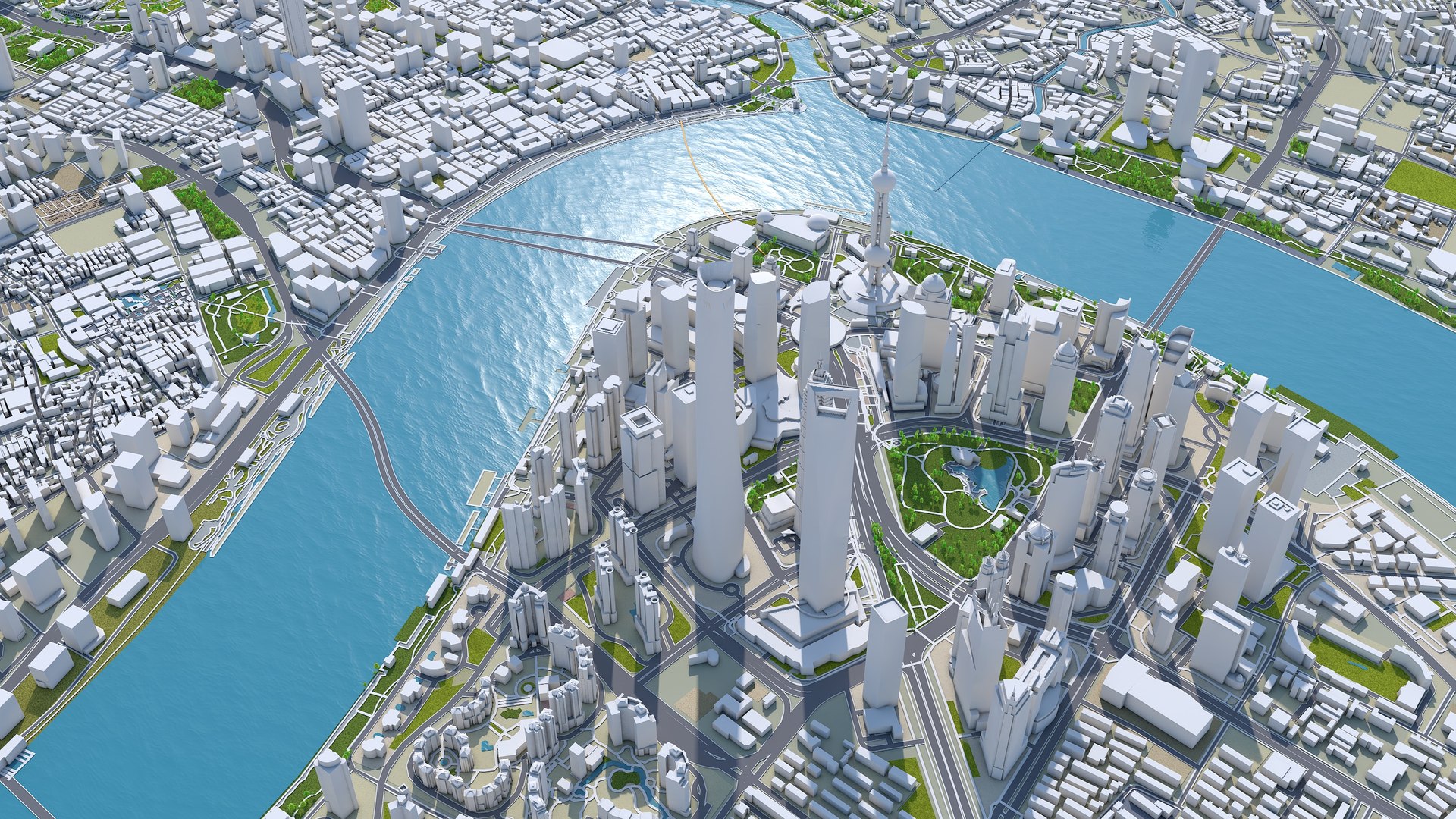 3D Shanghai Downtown China - TurboSquid 1989780