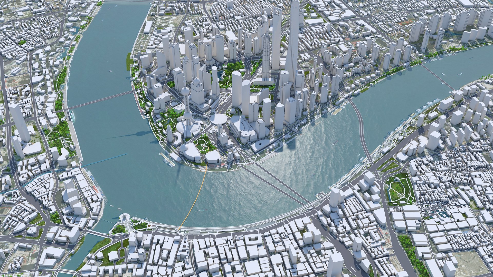 3D Shanghai Downtown China - TurboSquid 1989780