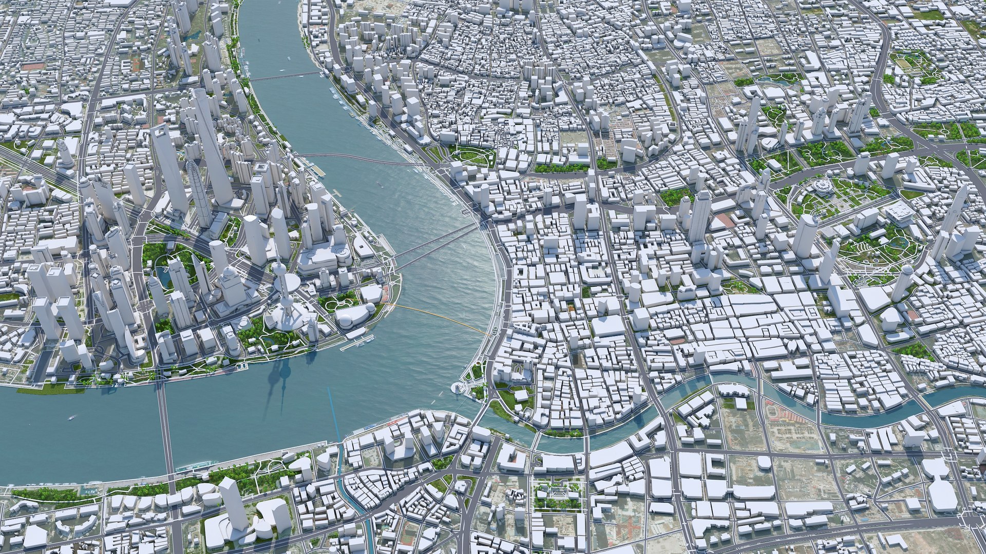 3D Shanghai Downtown China - TurboSquid 1989780