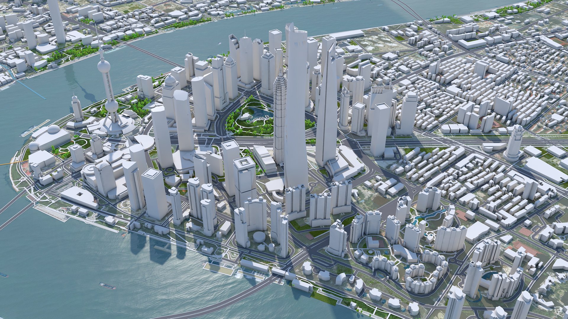 3D Shanghai Downtown China - TurboSquid 1989780