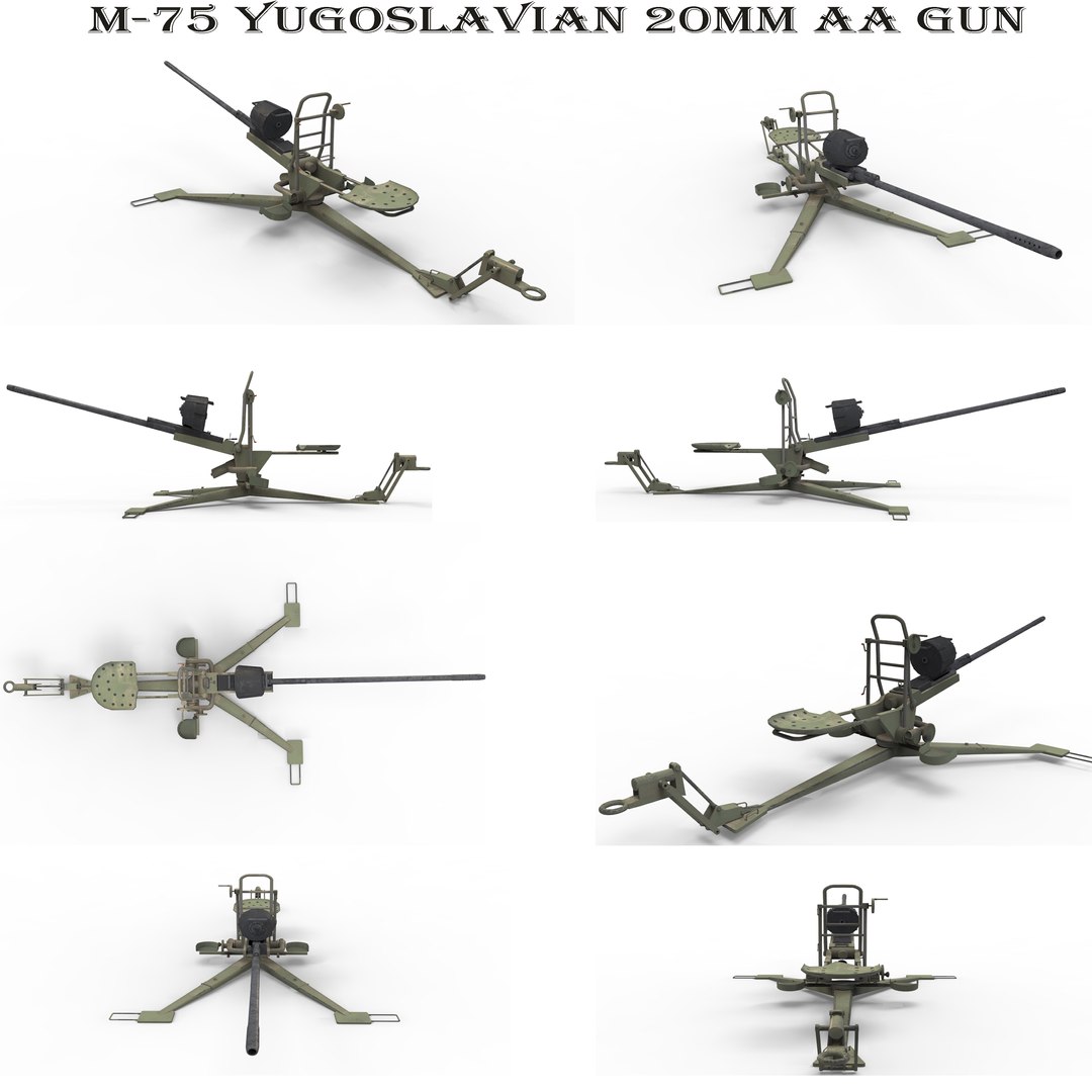 M-75 20mm Aa 3D Model - TurboSquid 1174302