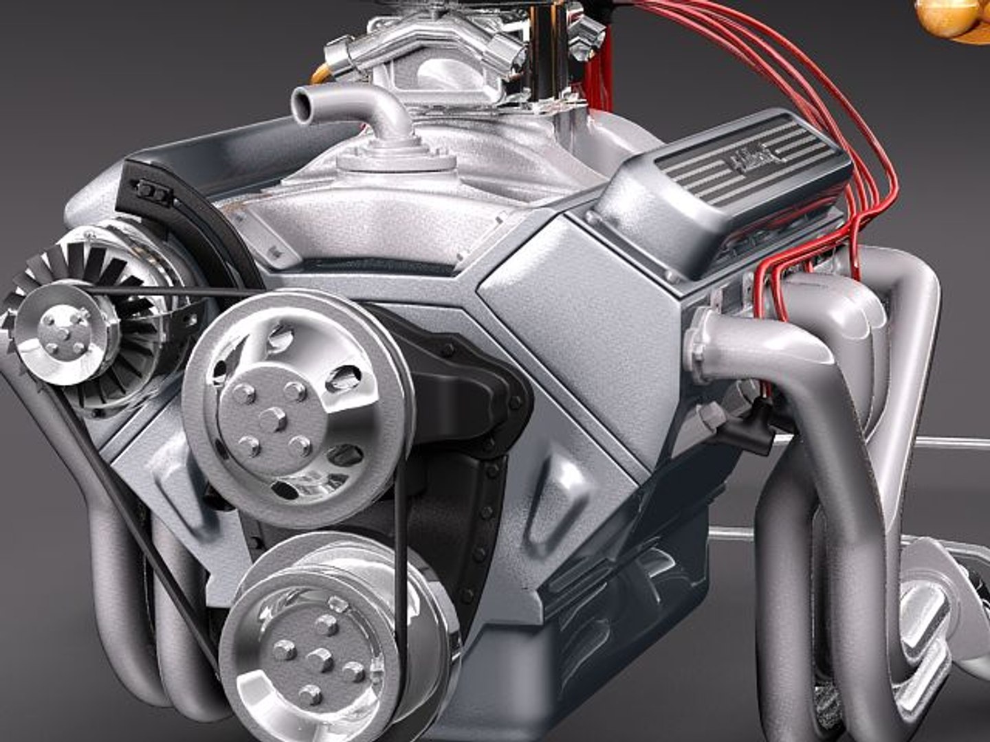 3d Edelbrock Crate Engine V8 Model