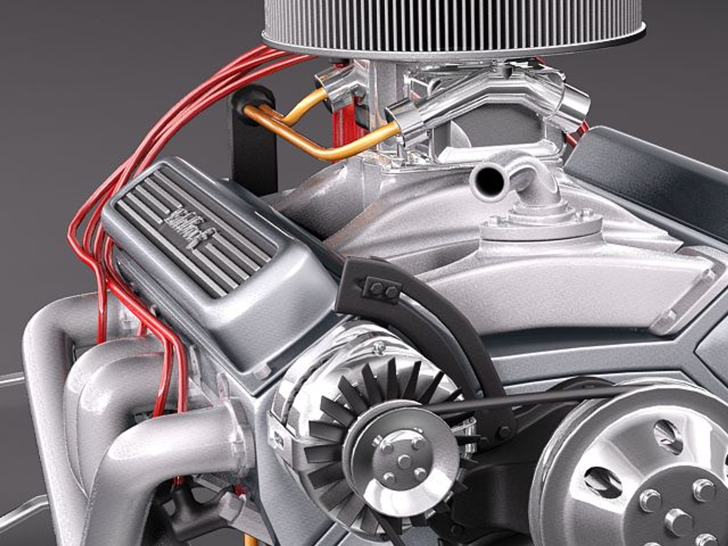 3d Edelbrock Crate Engine V8 Model