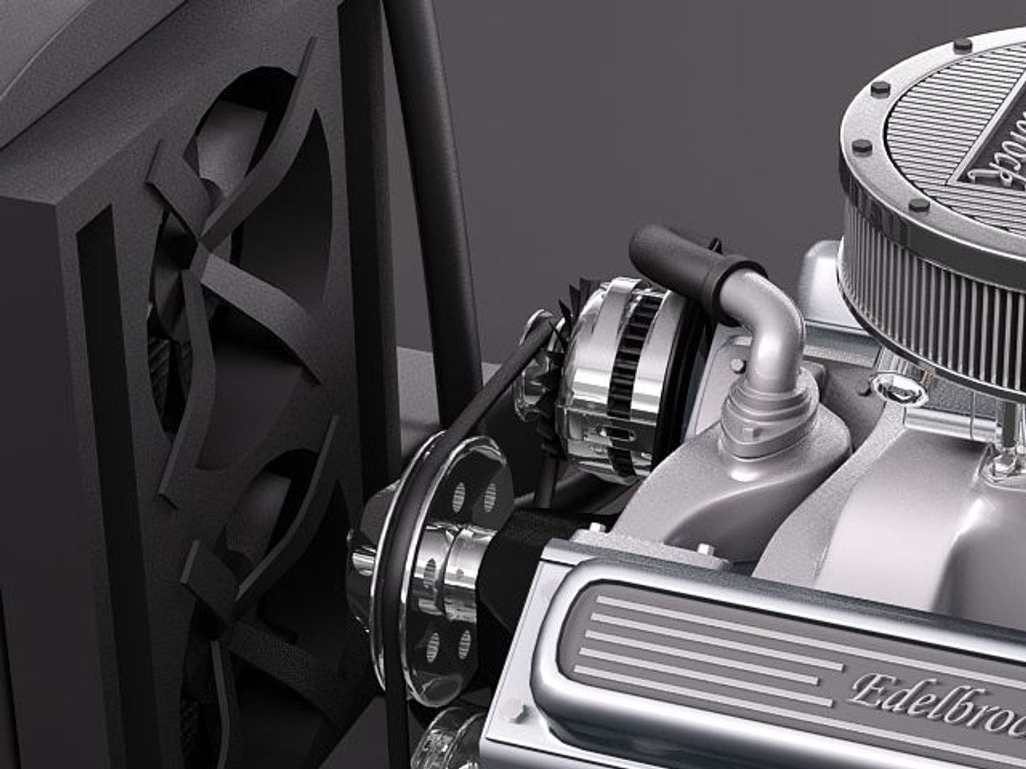 3d Edelbrock Crate Engine V8 Model