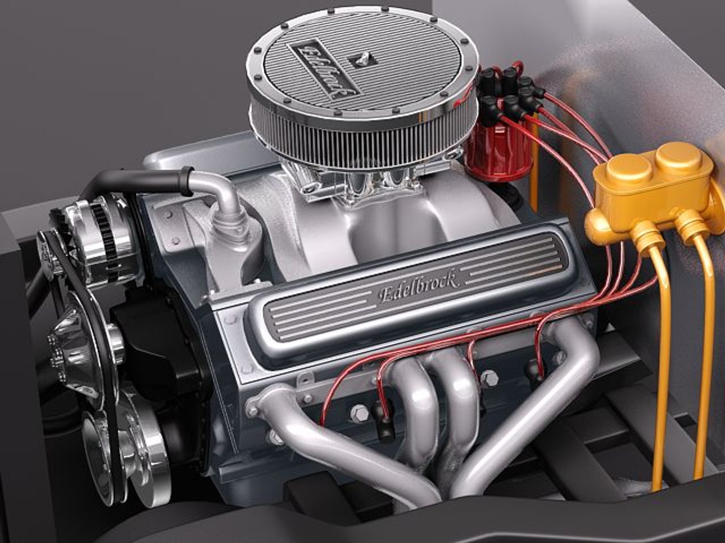 3d Edelbrock Crate Engine V8 Model
