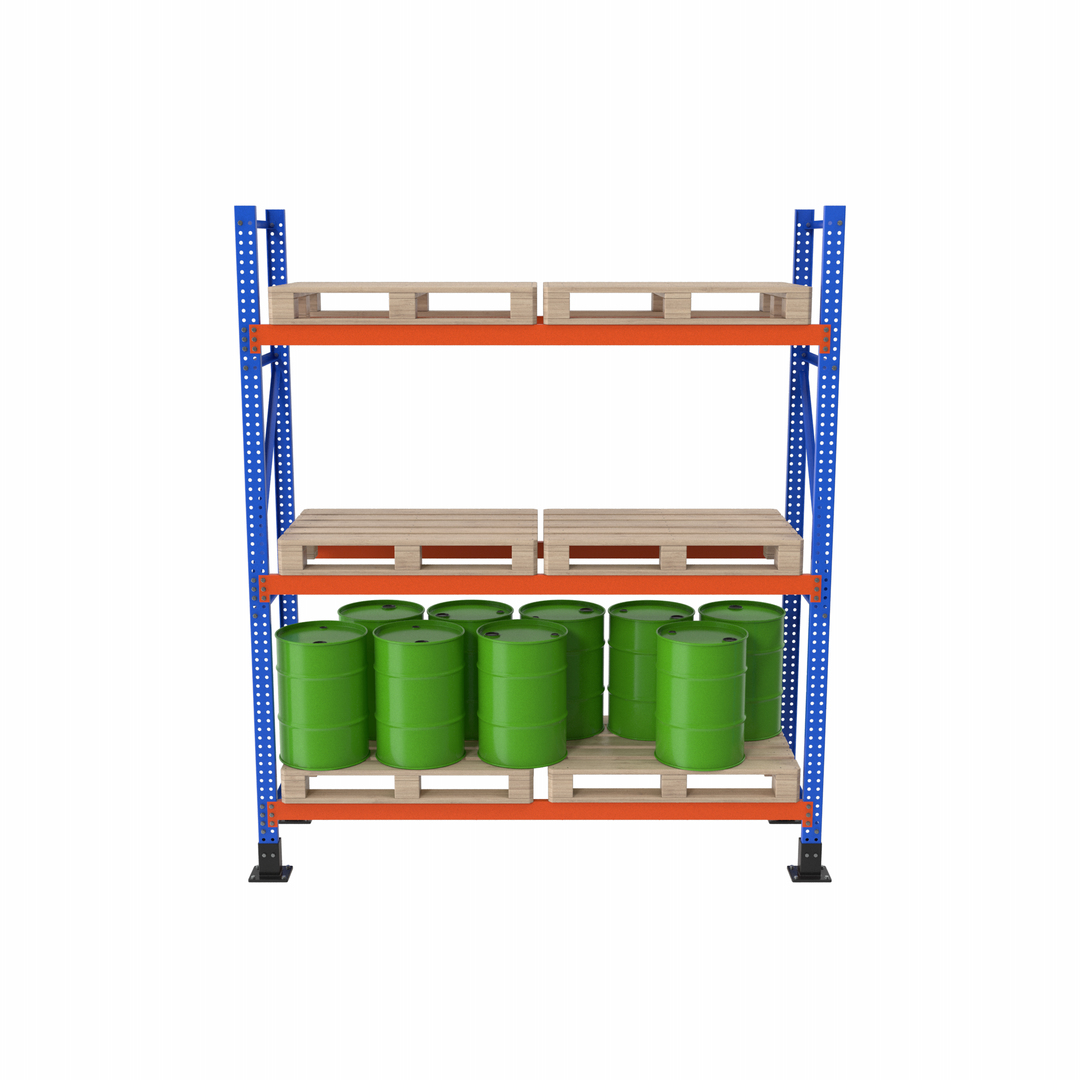 Pallet Rack And Green Barrels 3D - TurboSquid 2162261