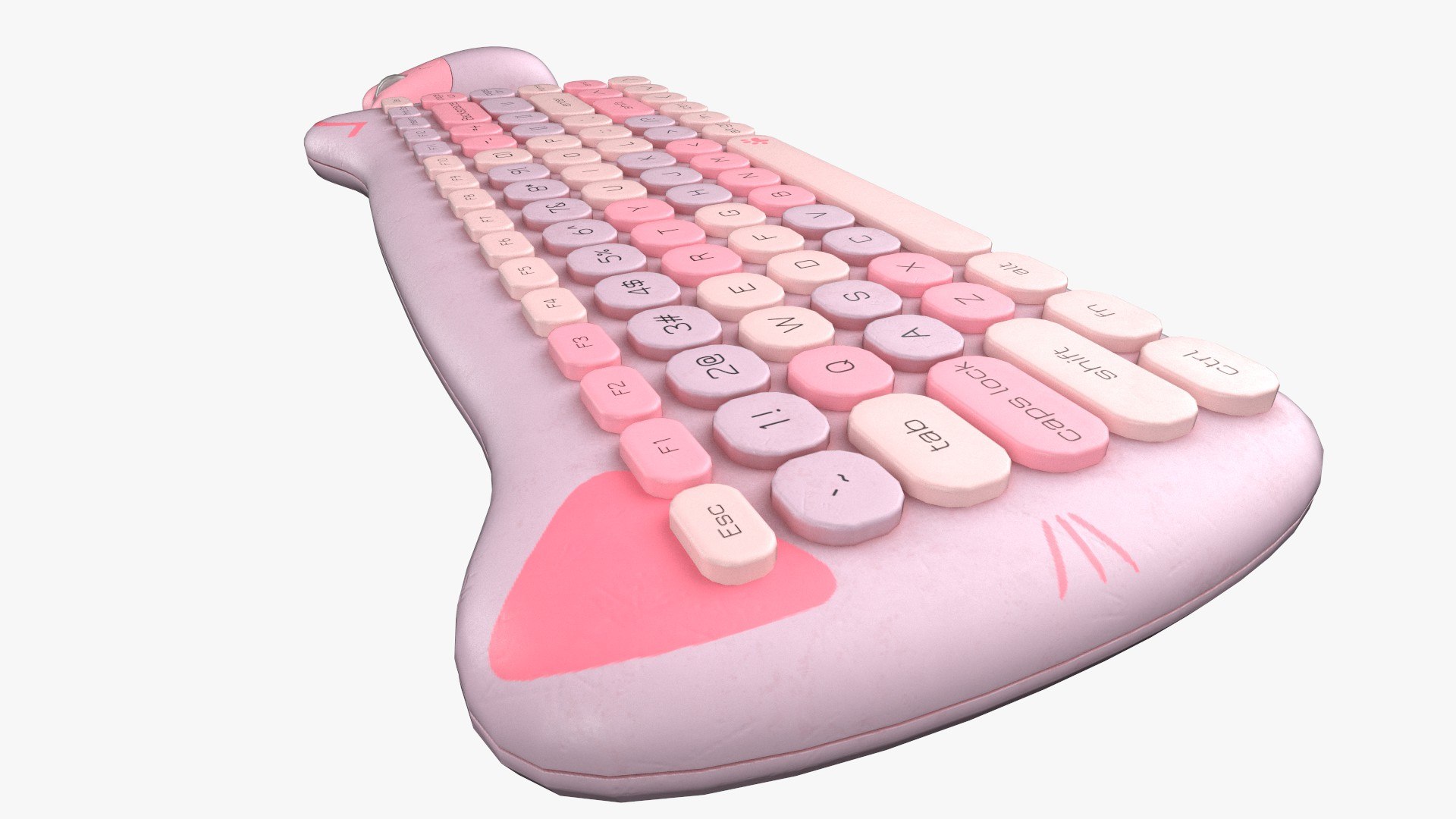 3D Wireless Keyboard Mouse Set Pinky Tones Version - TurboSquid 2086693