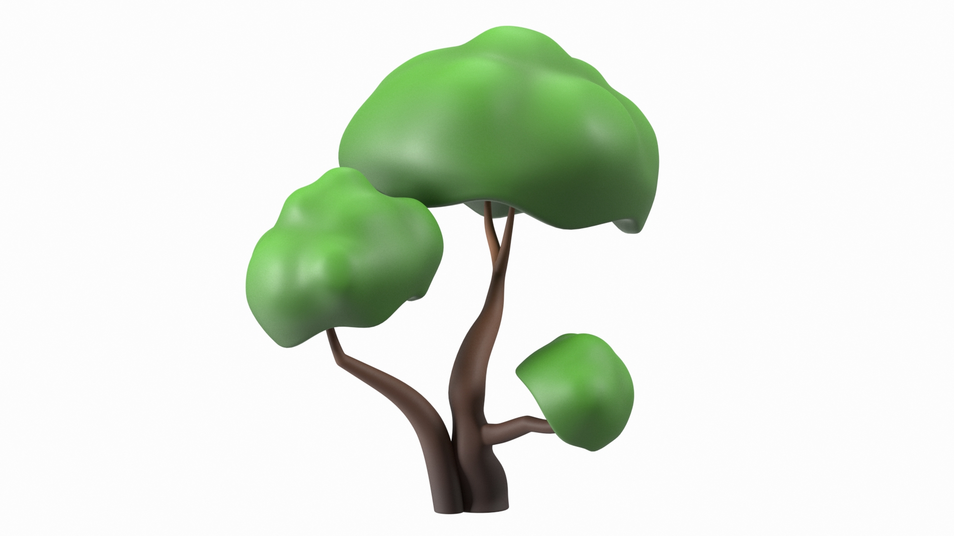 Cartoon Double Tree Simple Coloring 3D Model - TurboSquid 2169145