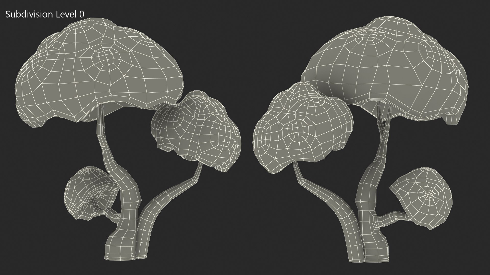 Cartoon Double Tree Simple Coloring 3D Model - TurboSquid 2169145