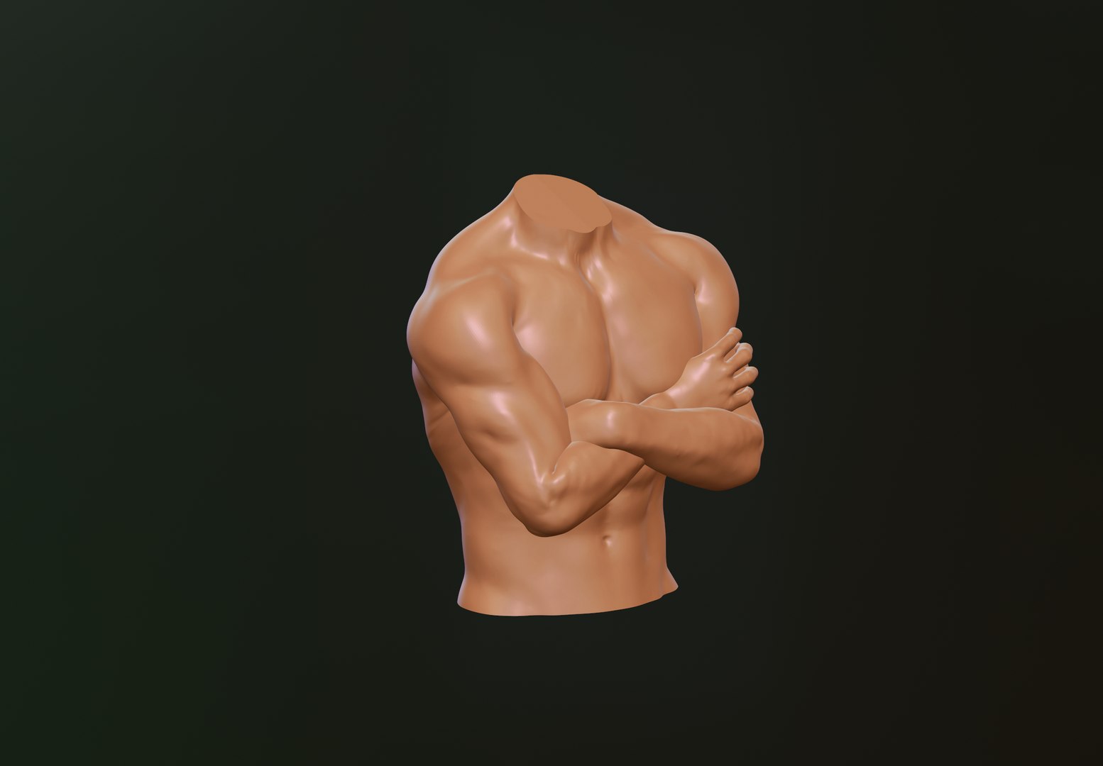 3D Arms Crossed Male Torso - TurboSquid 2098960