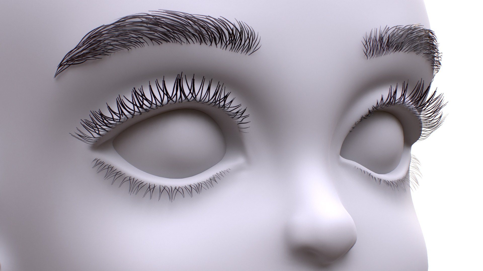 3D model Eyelashes and Eyebrows Collection - Man - Woman - Boy - Girl ...