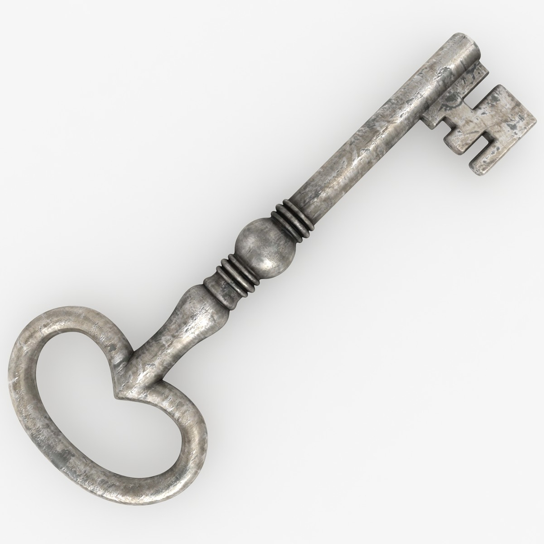 3d model realistic vintage key set