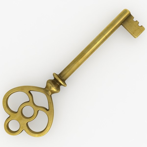 3d model realistic vintage key set
