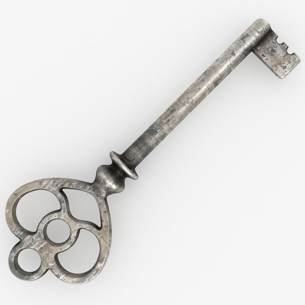 3d model realistic vintage key set