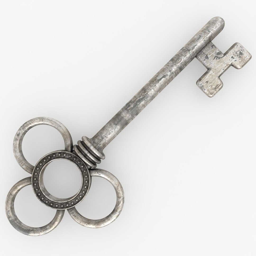 3d model realistic vintage key set