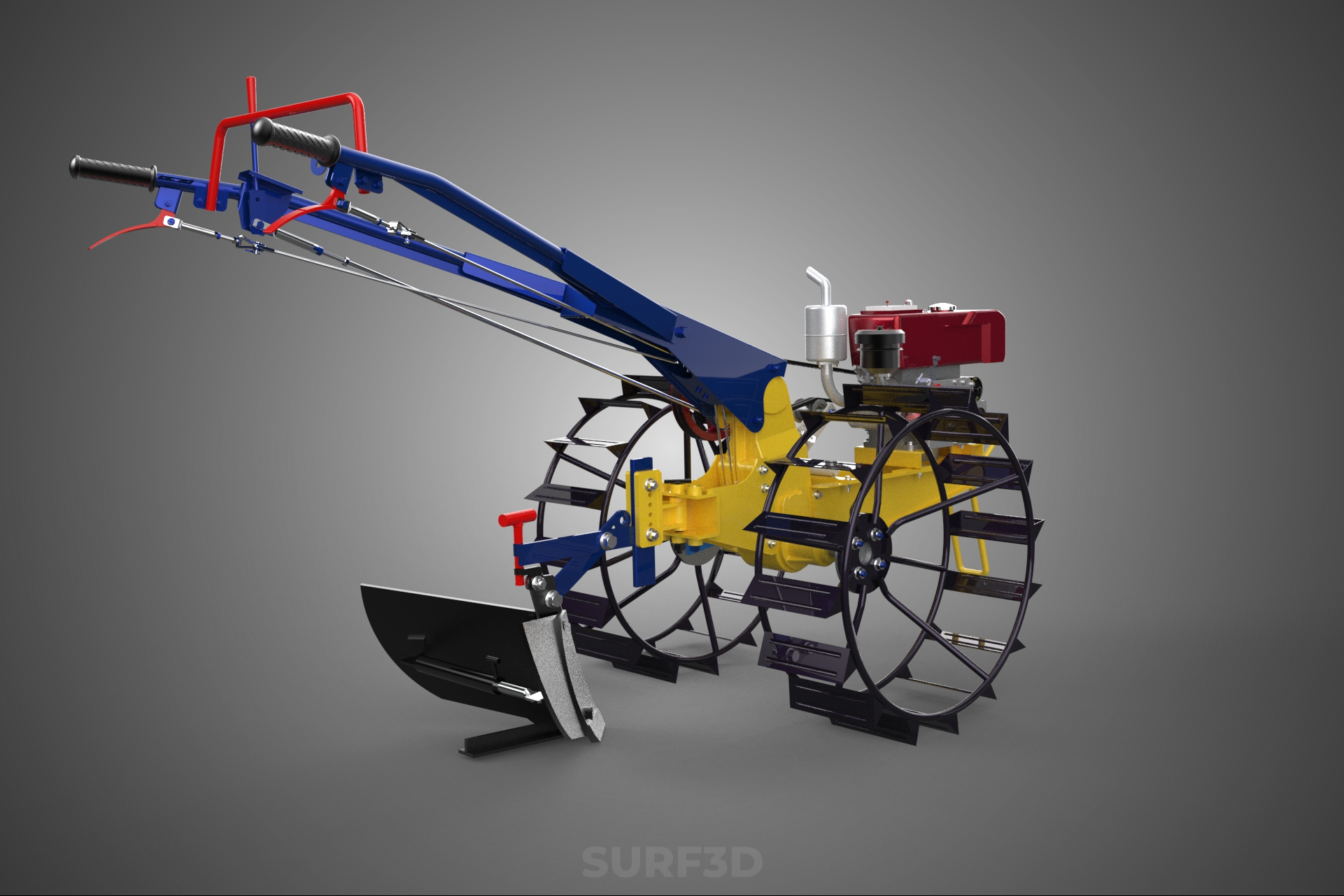 modèle 3D de LAME MOULE PLANCHE DE MOULIN CHARRUE À SILLAGE À DEUX ...