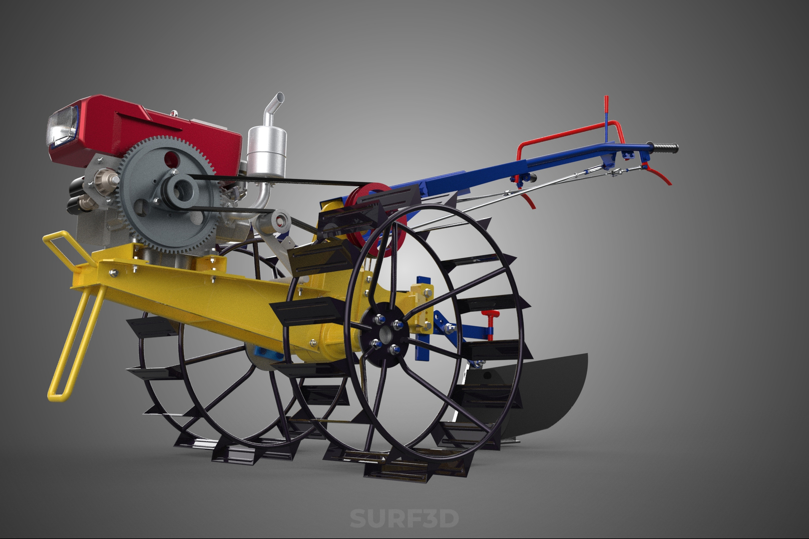 modèle 3D de LAME MOULE PLANCHE DE MOULIN CHARRUE À SILLAGE À DEUX ...