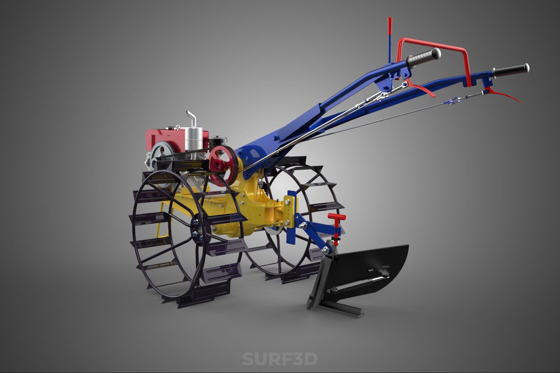 modèle 3D de LAME MOULE PLANCHE DE MOULIN CHARRUE À SILLAGE À DEUX ...