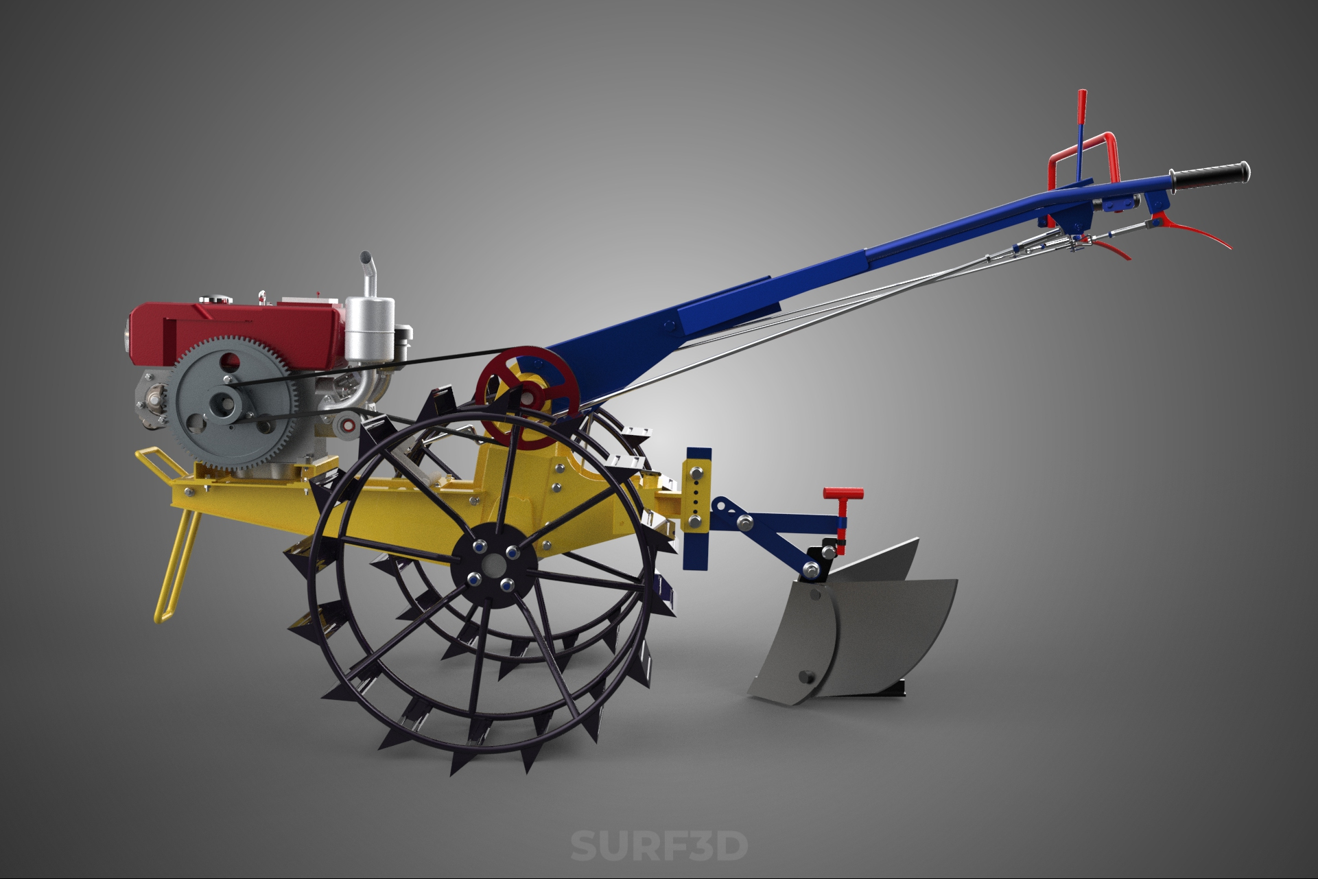 modèle 3D de LAME MOULE PLANCHE DE MOULIN CHARRUE À SILLAGE À DEUX ...