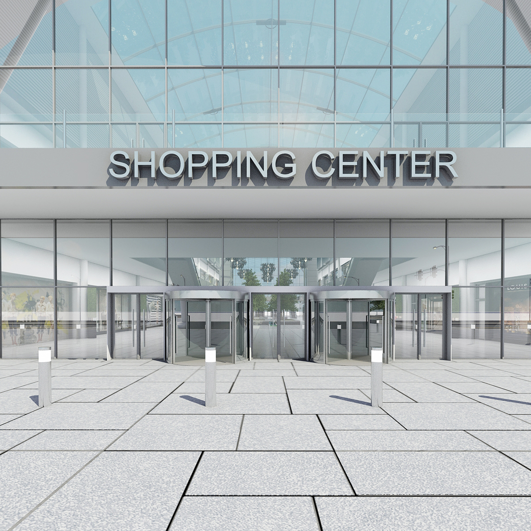 3d model of shopping center exterior interior