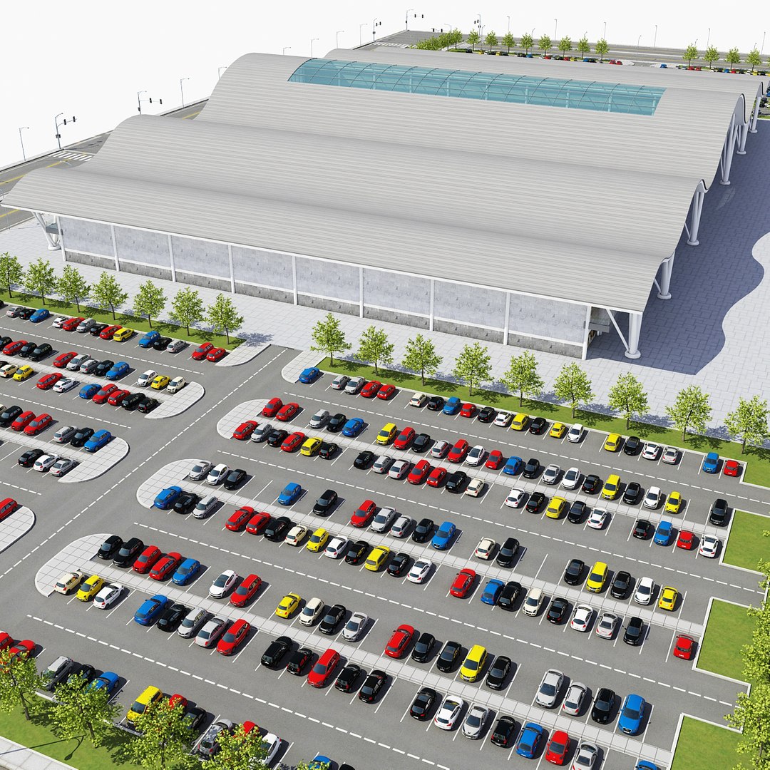 3d model of shopping center exterior interior