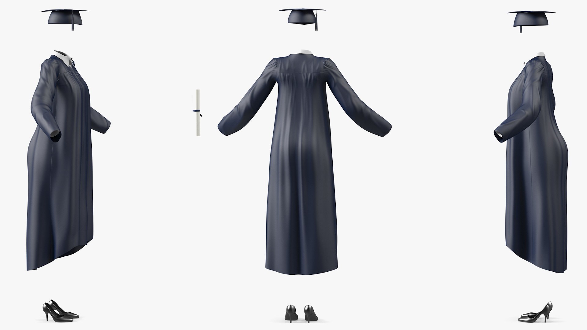 Graduation Gown Grad 3D - TurboSquid 1656512
