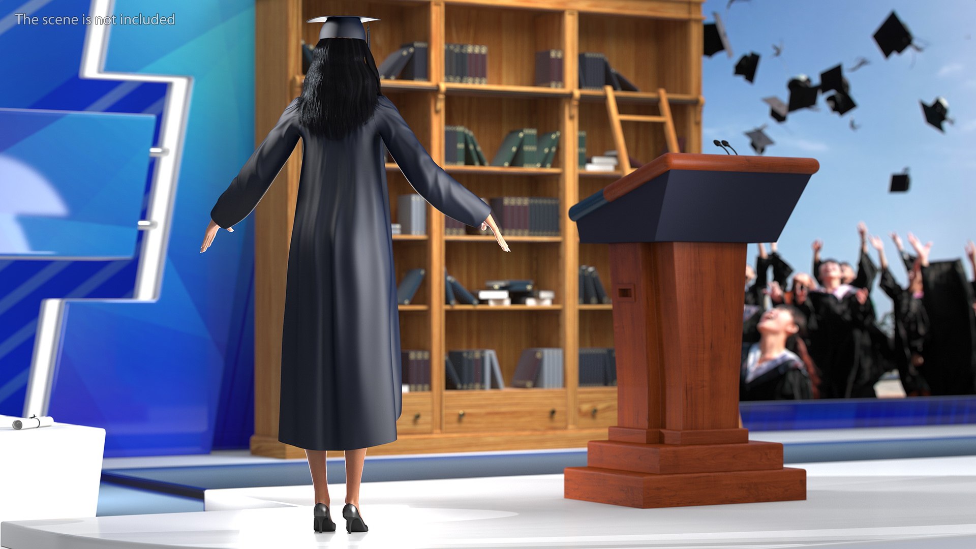 Graduation gown grad 3D - TurboSquid 1656512