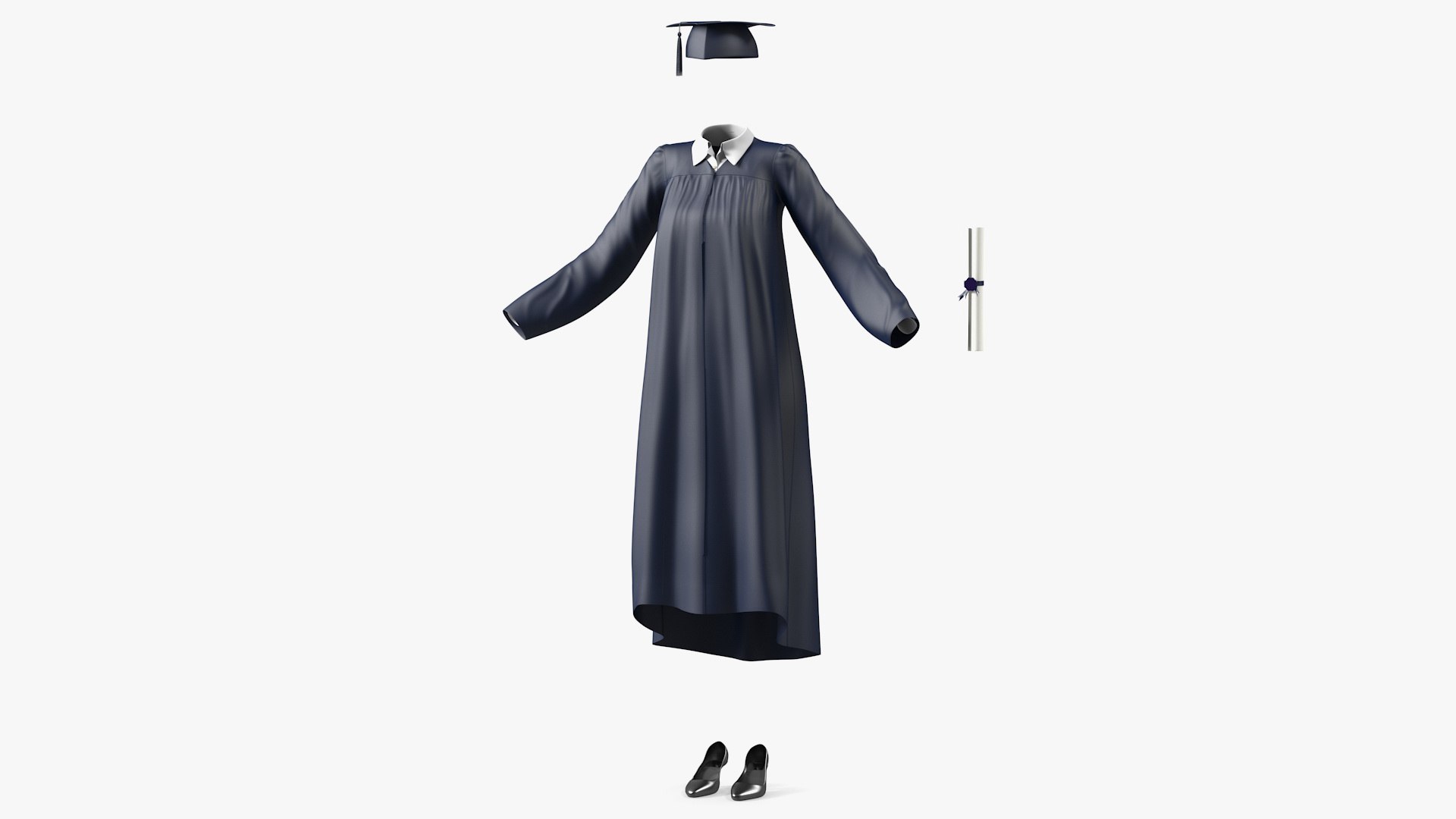 Graduation Gown Grad 3D - TurboSquid 1656512