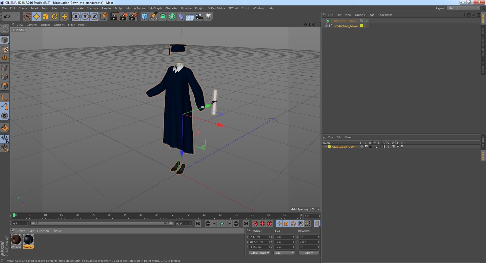 Graduation Gown Grad 3D - TurboSquid 1656512