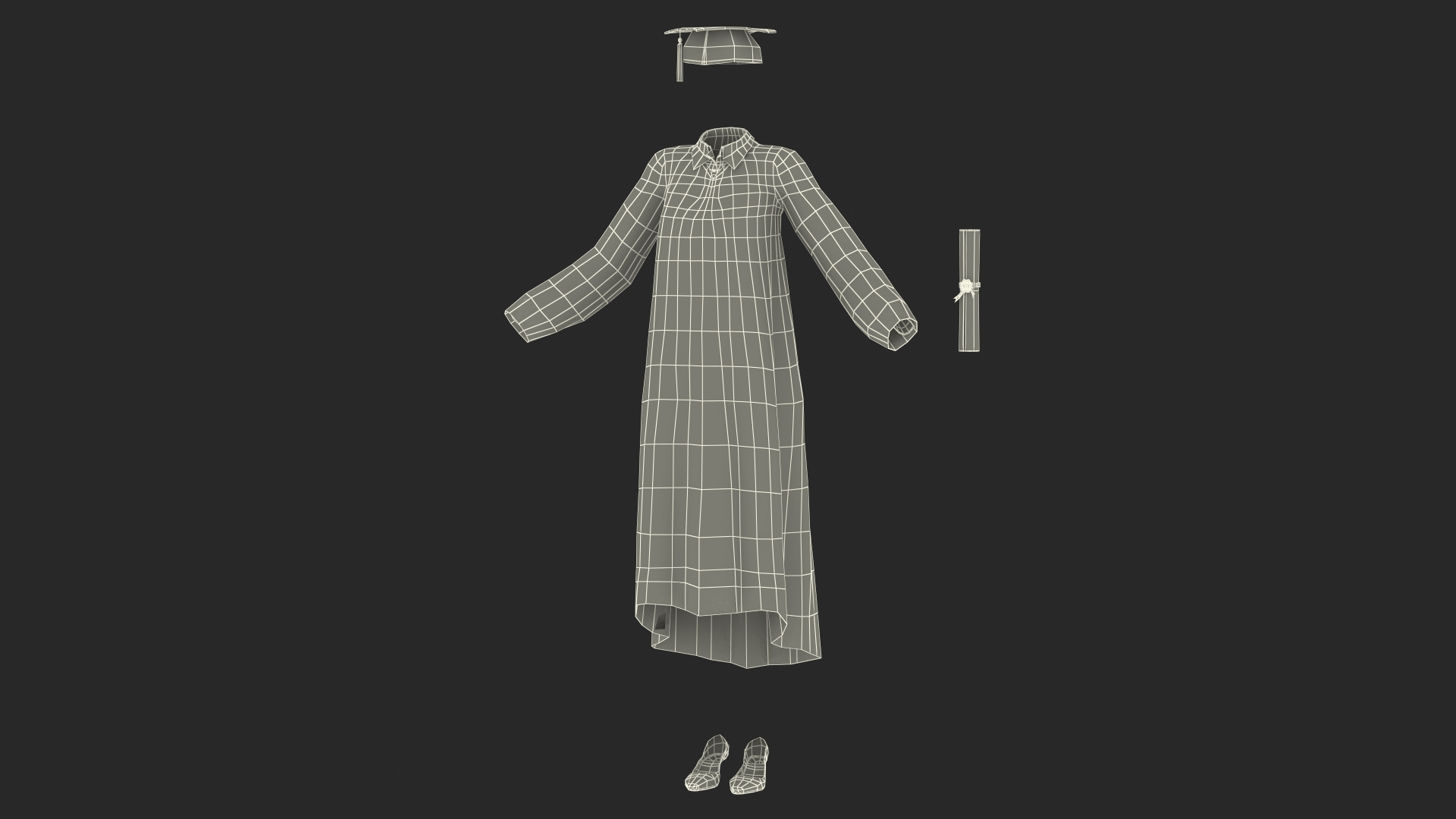 Graduation Gown Grad 3D - TurboSquid 1656512