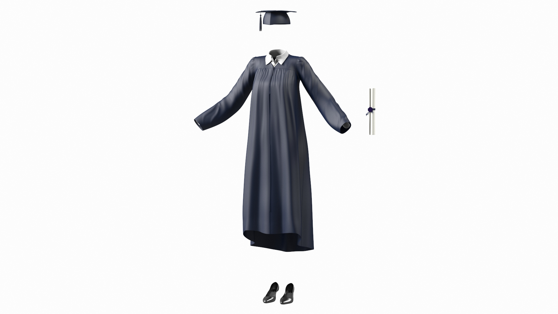 Graduation Gown Grad 3D - TurboSquid 1656512