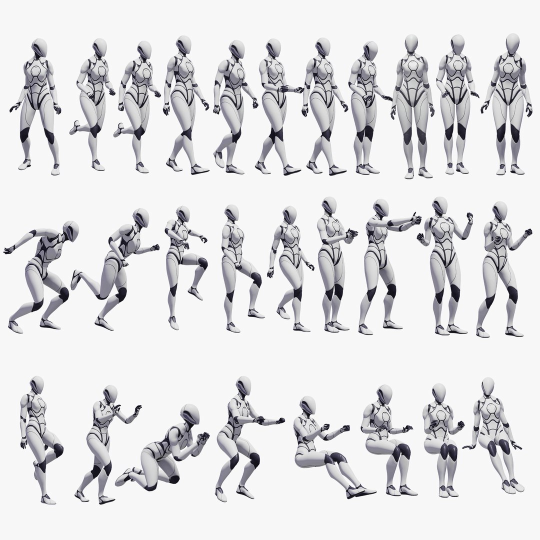 50人の女性アニメーション3dモデル Turbosquid 2113350 