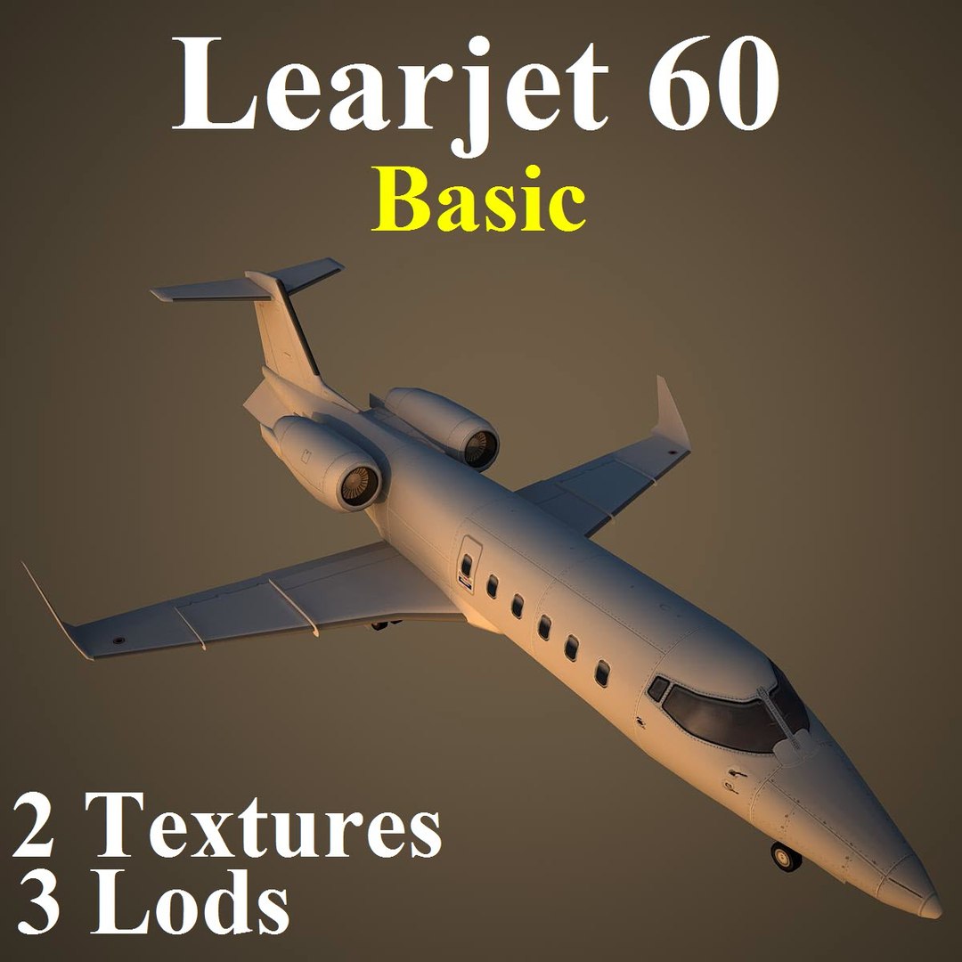 3d model learjet 60 basic