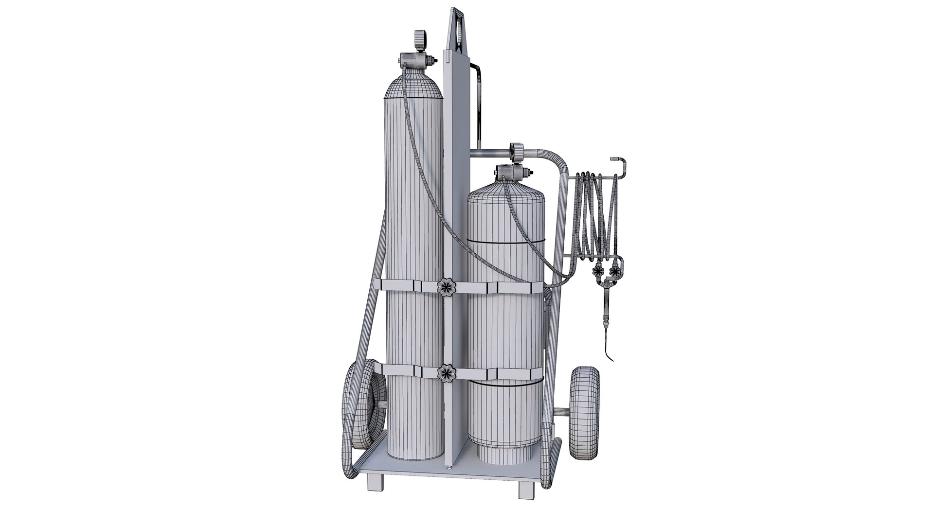Oxygen And Propane Torch Welding Cart 3D Model - TurboSquid 1987753