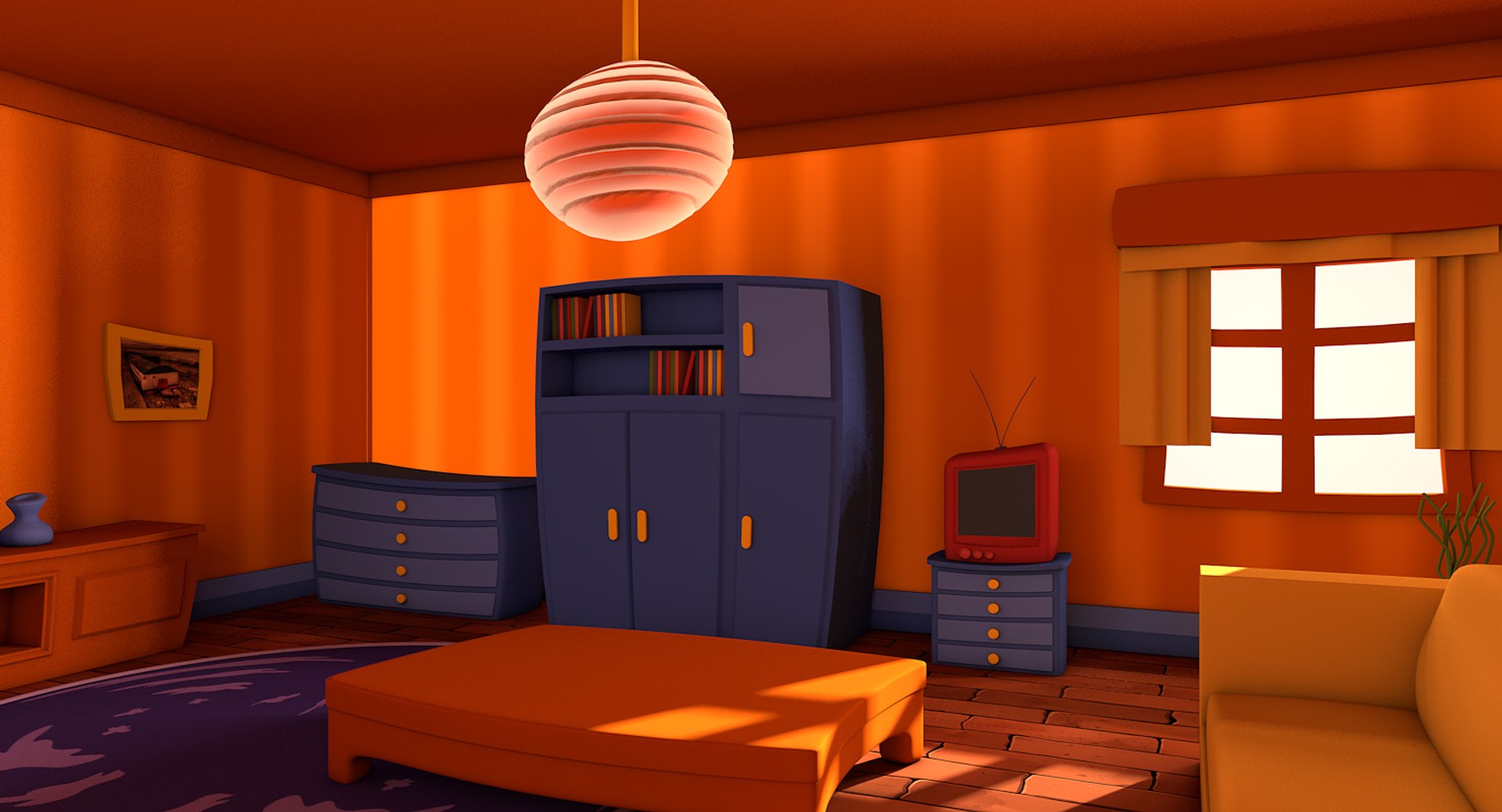 Living Cartoon Room C4d