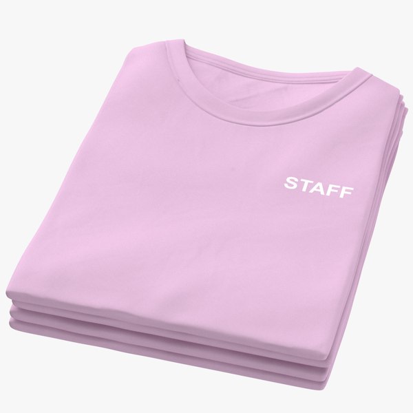 Female Crew Neck Folded Stacked Pink Staff 02 3D - TurboSquid 1790914