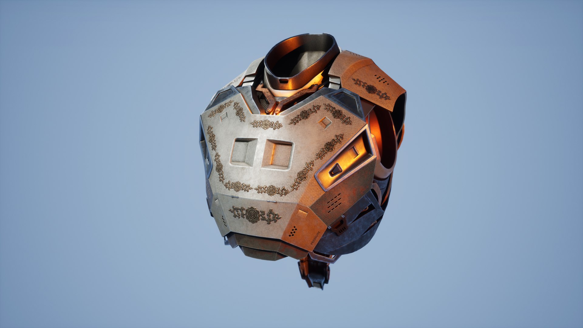 3D Mechanical Chest Torso Robot With Cables Carvings 3D Model 3D Model ...