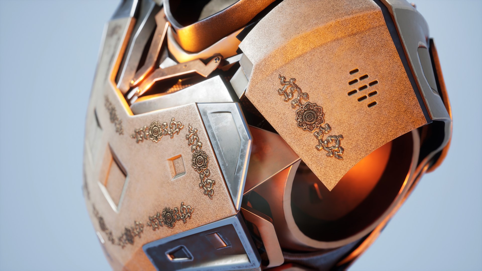 3D Mechanical Chest Torso Robot With Cables Carvings 3D Model 3D Model ...