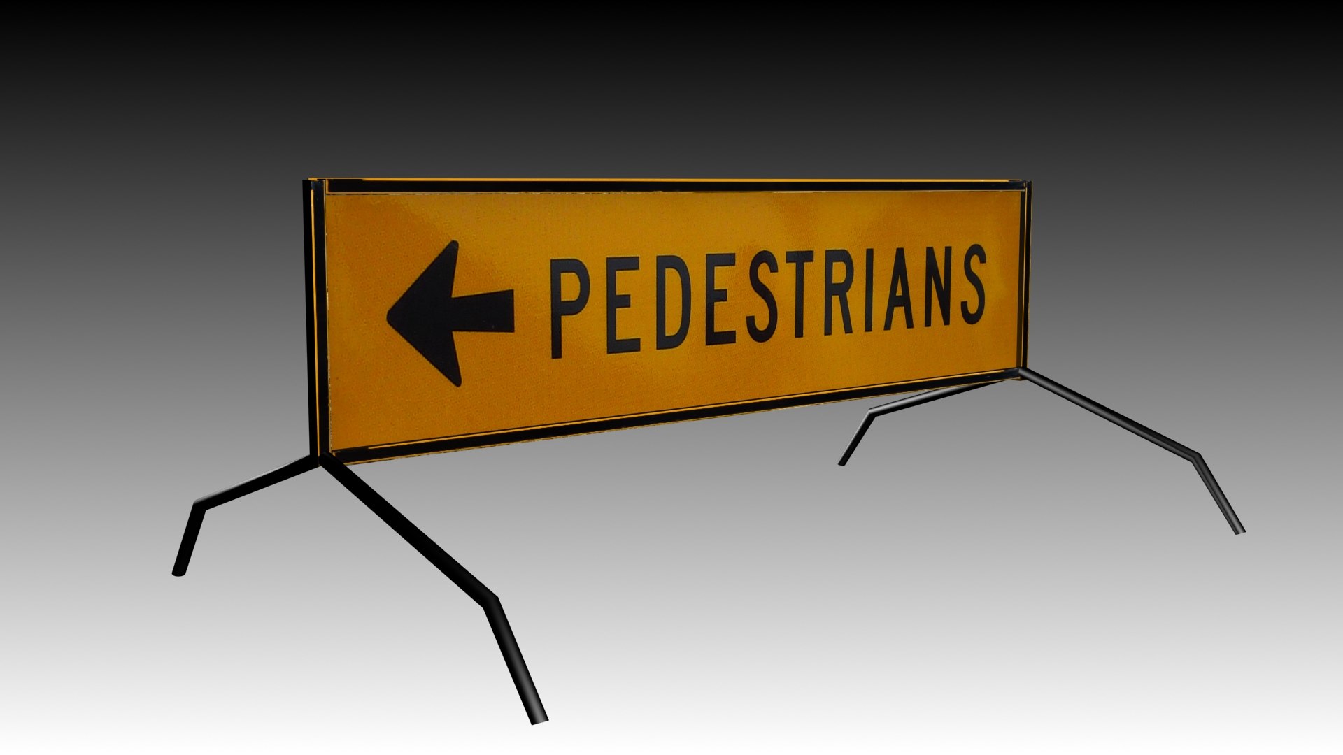 3d Road Pedestrians Sign