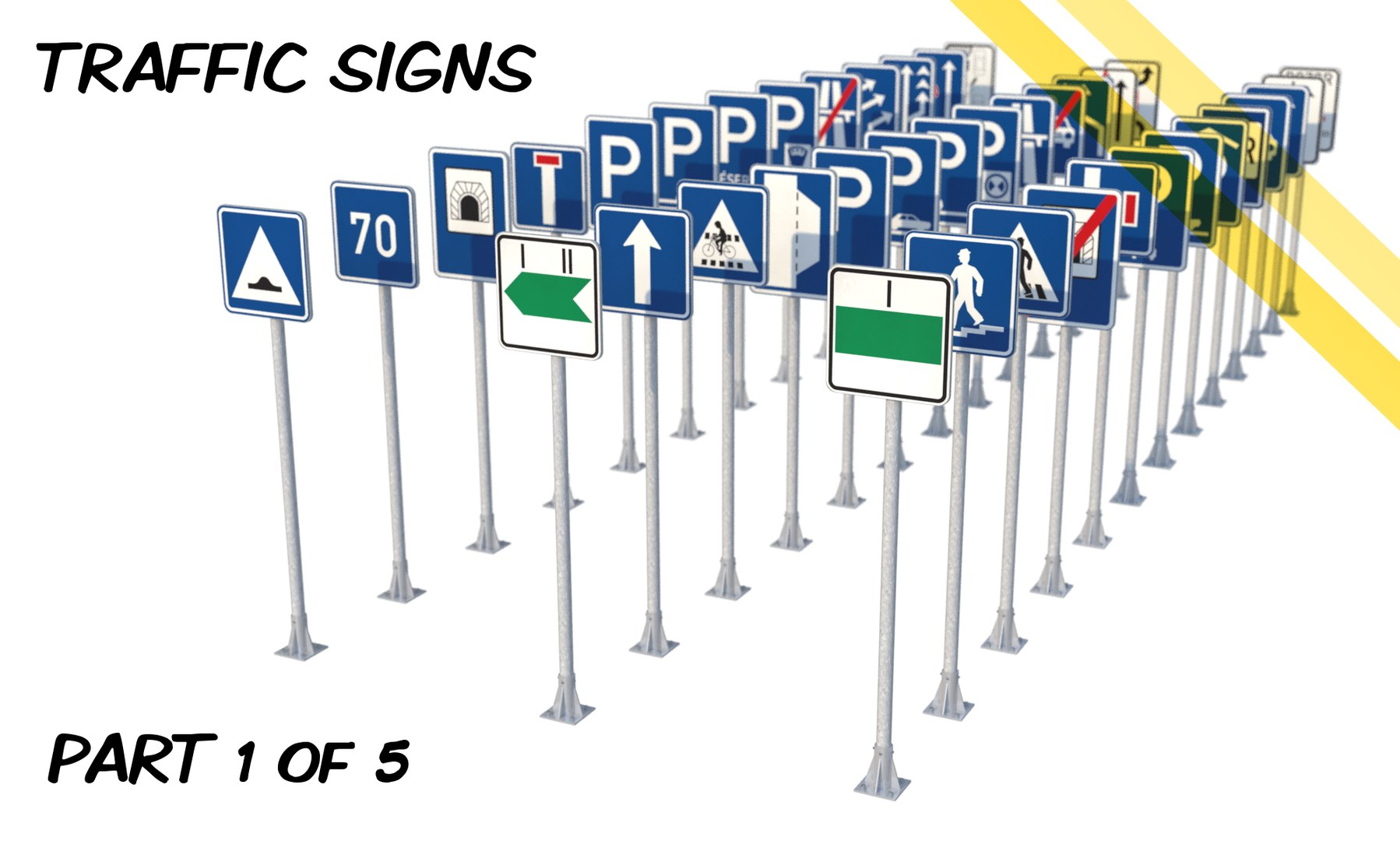 3d Czech Traffic Road Signs Model