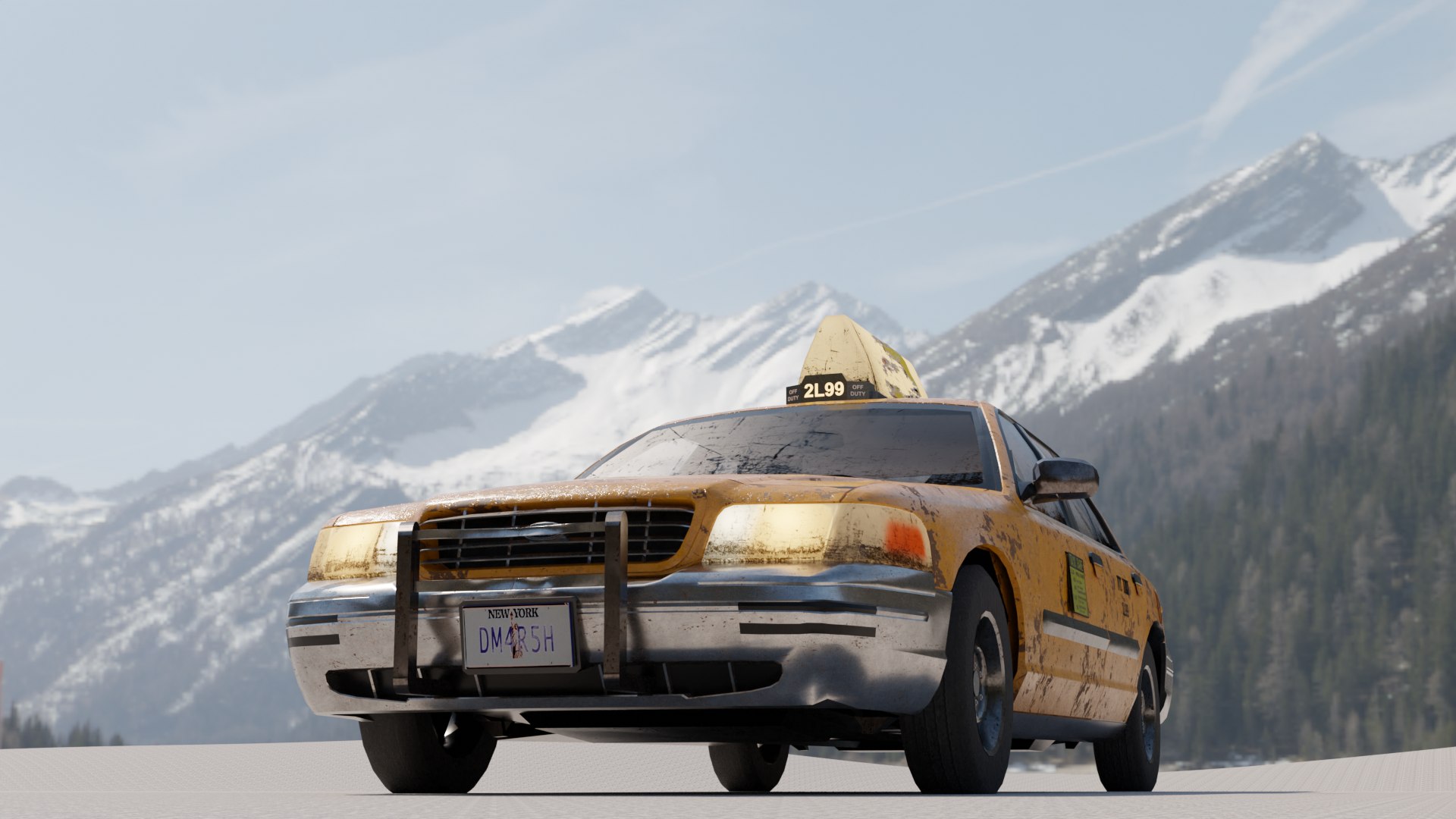 2001 Ford Crown Victoria New York Taxi - Rusted 3D model - TurboSquid ...