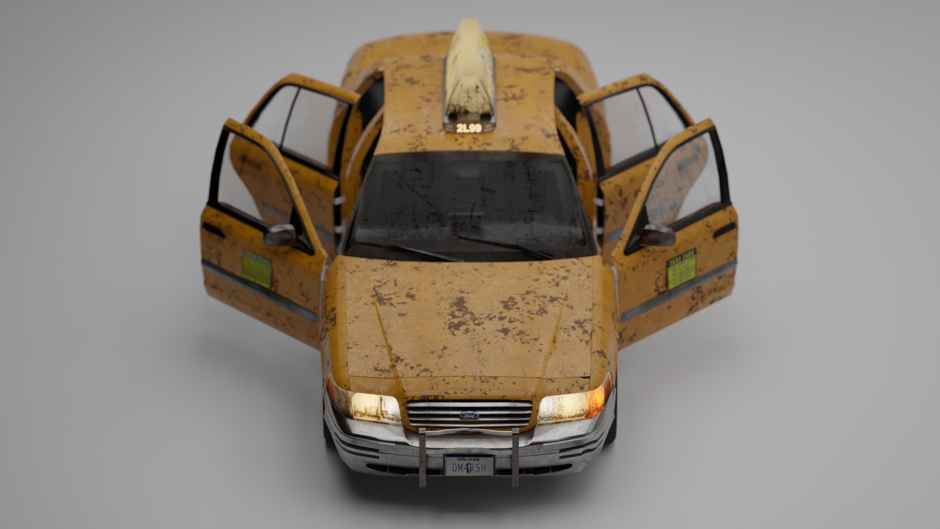 2001 Ford Crown Victoria New York Taxi - Rusted 3D model - TurboSquid ...