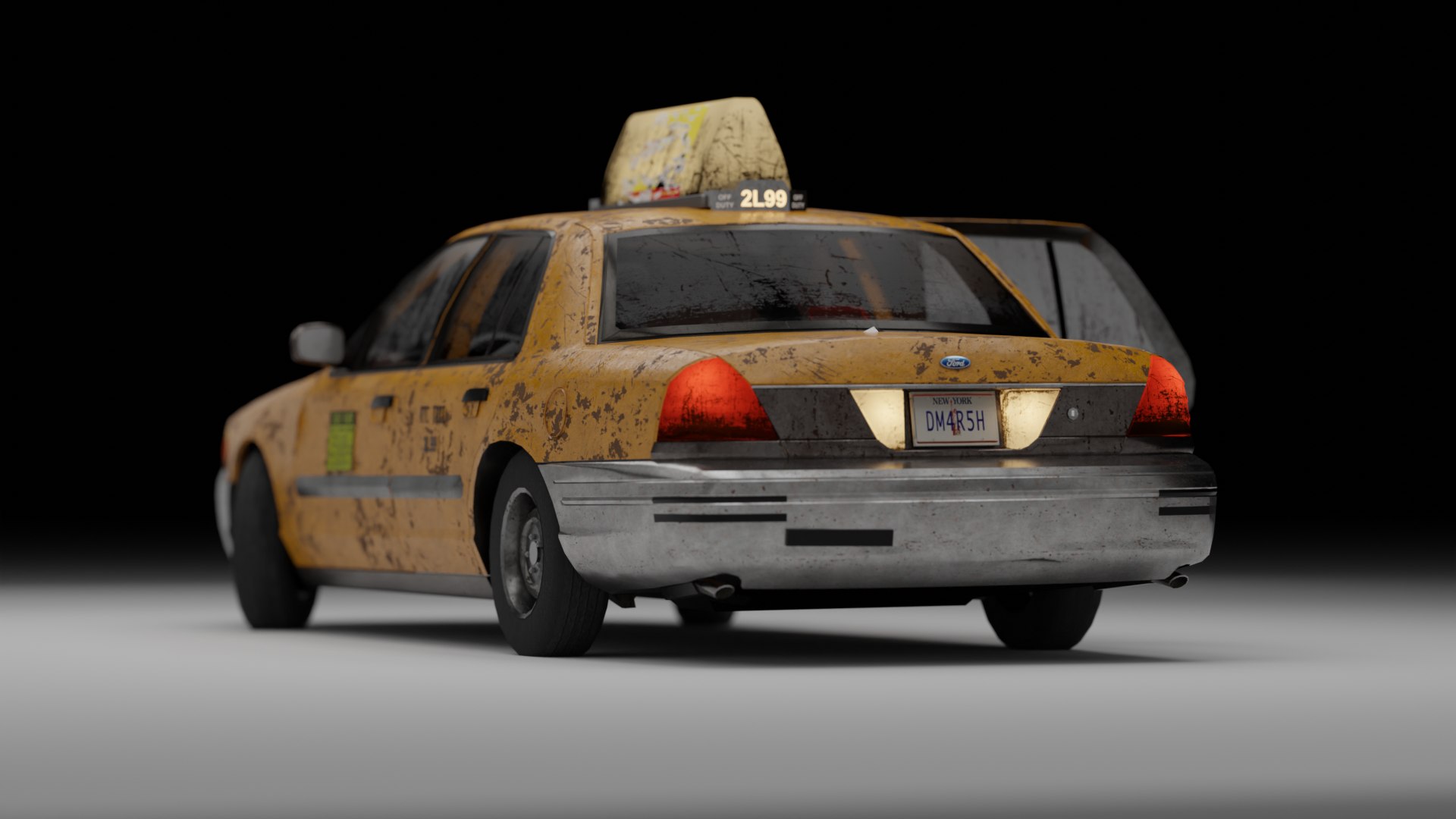 2001 Ford Crown Victoria New York Taxi - Rusted 3D model - TurboSquid ...