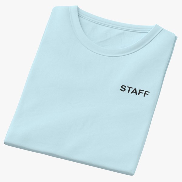 3D Female Crew Neck Folded Blue Staff 02 - TurboSquid 1774831