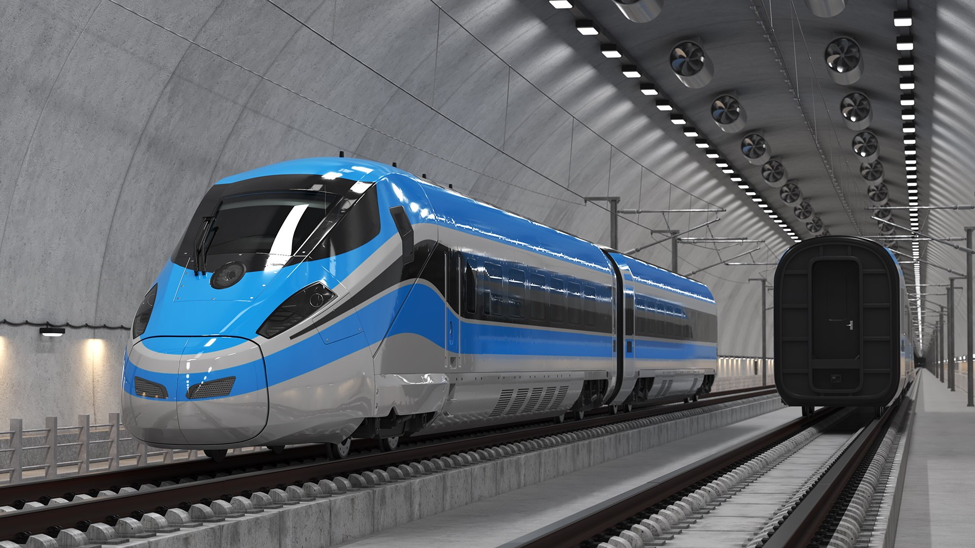 3D Model Tunnel Cross Section With Train - TurboSquid 2276064
