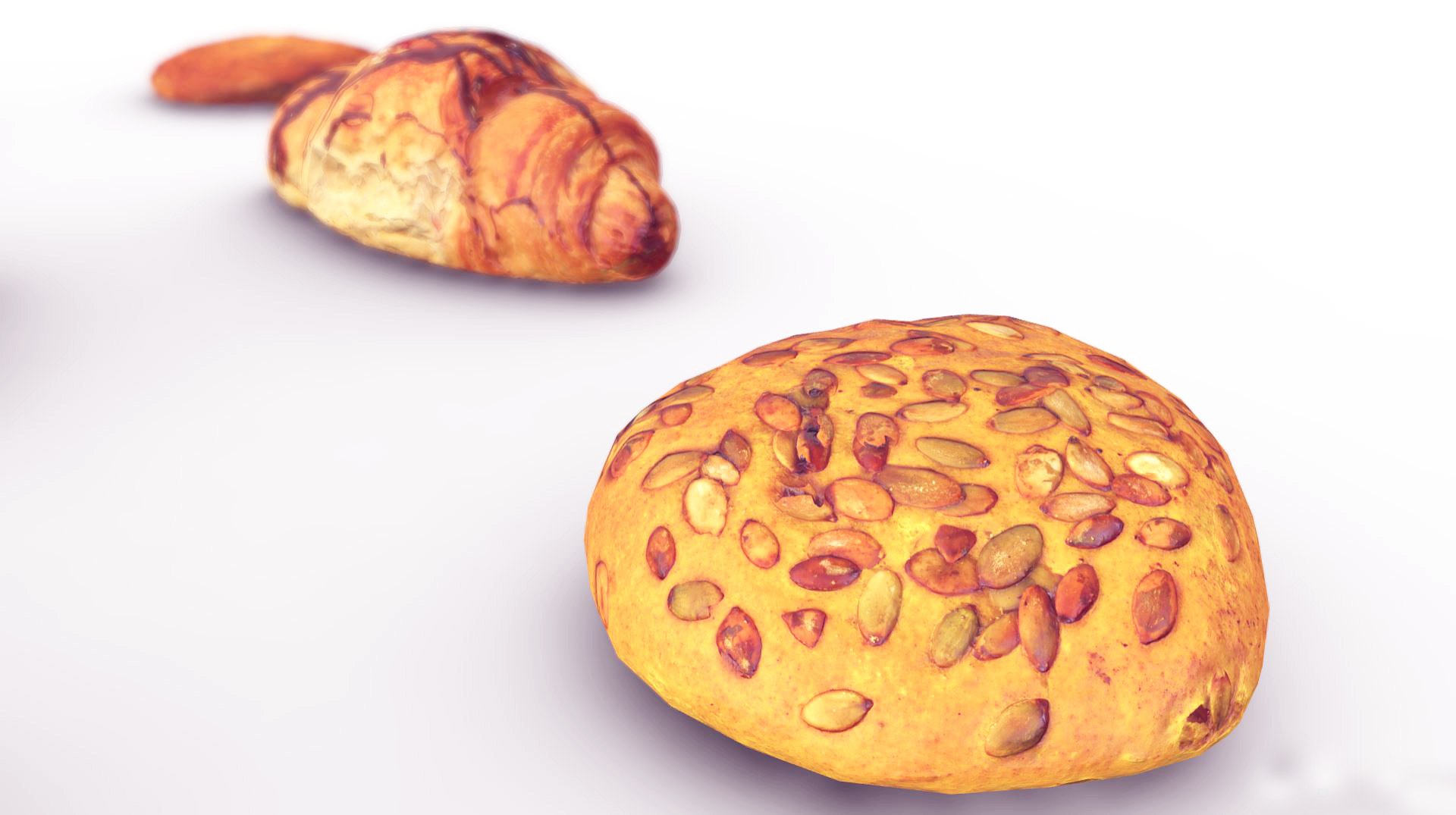 Pastries Breads Rolls 3D Model - TurboSquid 1632526