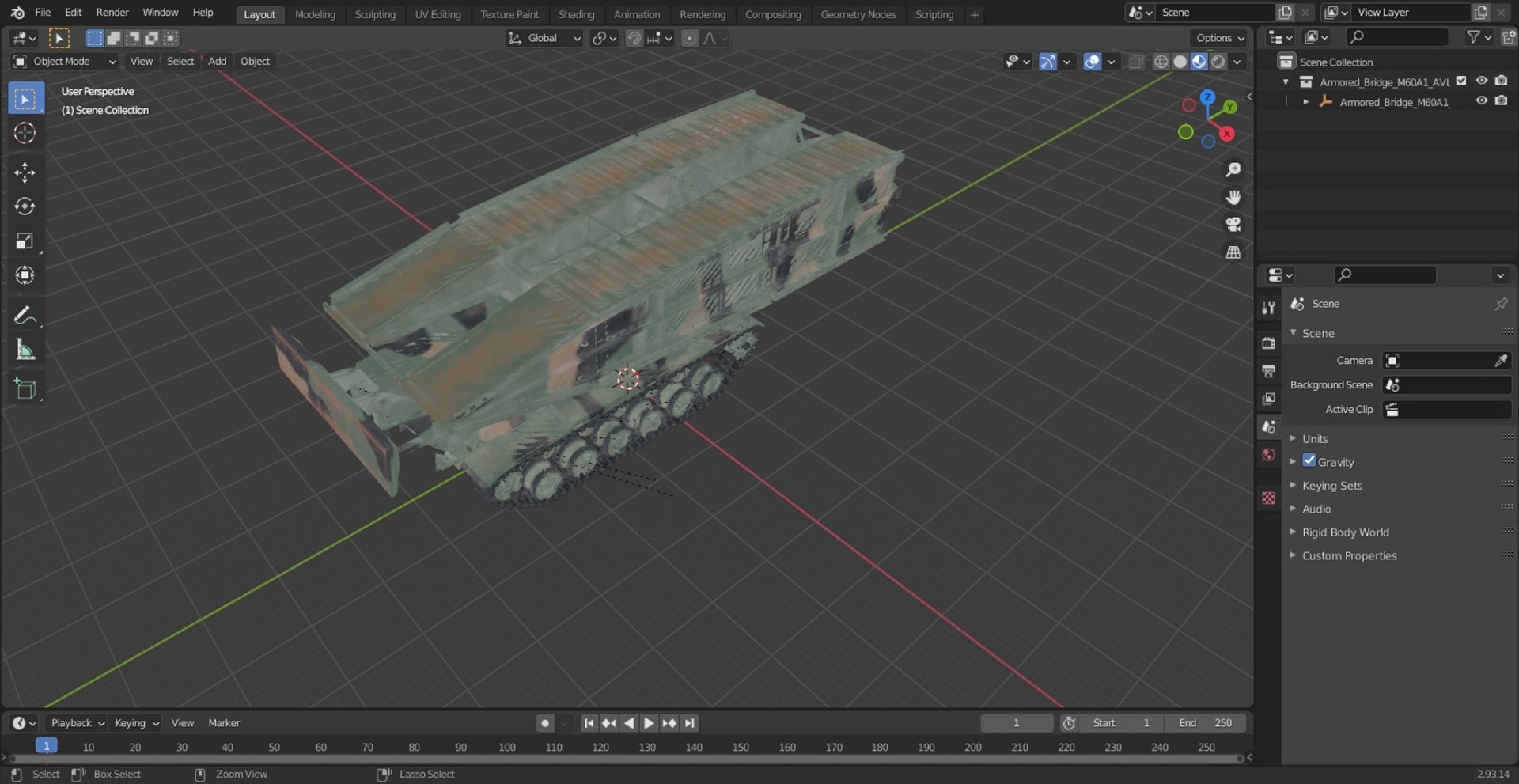 Armored Bridge M60A1 AVLB Camo 3D model - TurboSquid 2022364